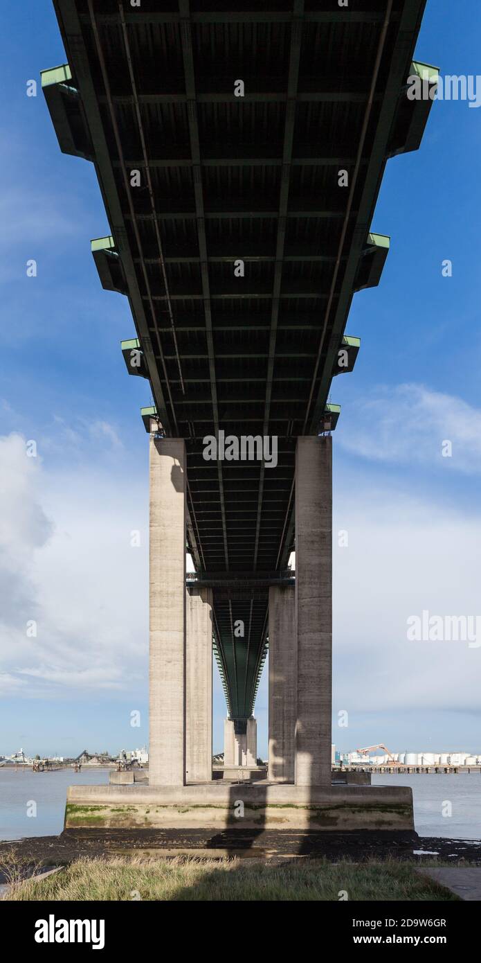 Underneath the Dartford Bridge Crossing, UK Stock Photo - Alamy