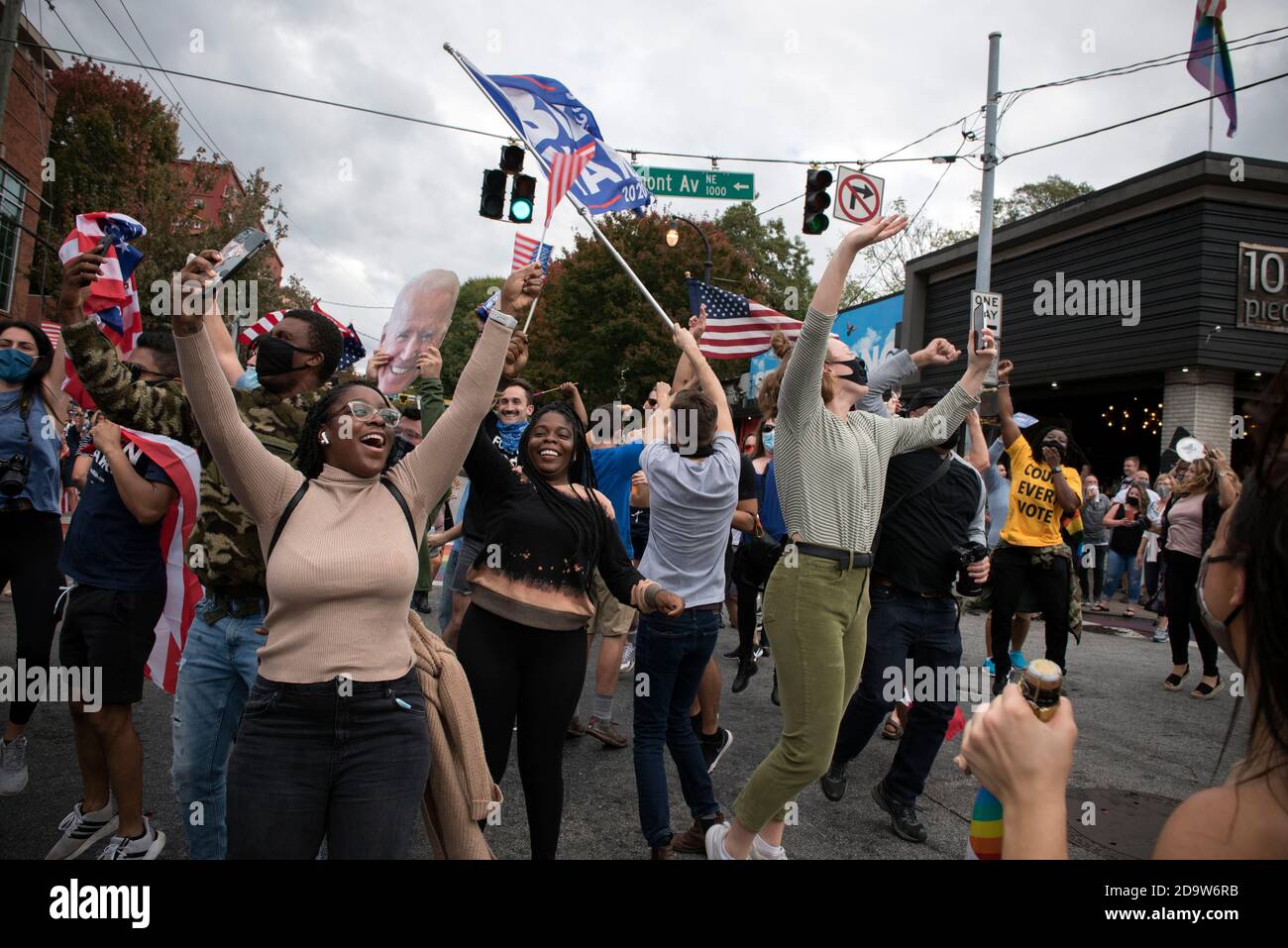Atlanta, GA, USA. 7th Nov, 2020. Thousands of Atlanta's LGBTQ community ...