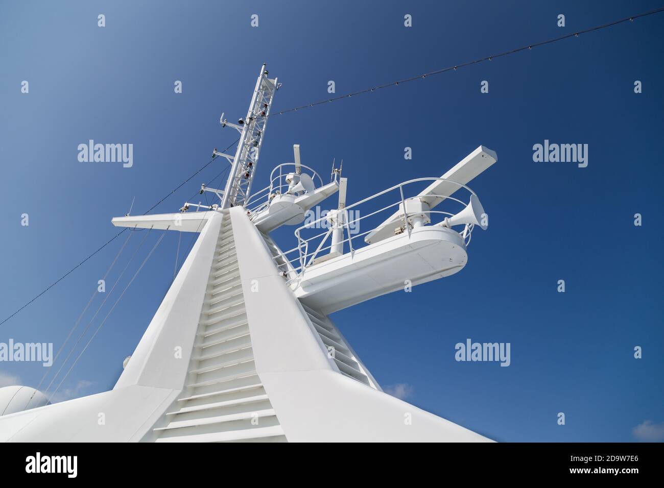 Closeup of cruise ship satelite radar antenna Stock Photo - Alamy