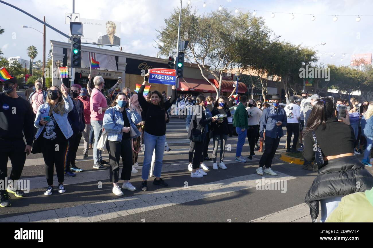 Los Angeles, California, USA 7th November 2020 People attending Joe ...