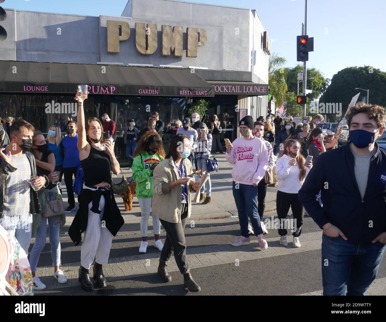 Los Angeles, California, USA 7th November 2020 People attending Joe ...