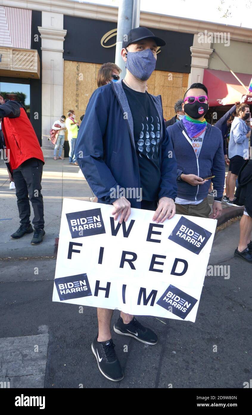 Los Angeles, California, USA 7th November 2020 People attending Joe ...
