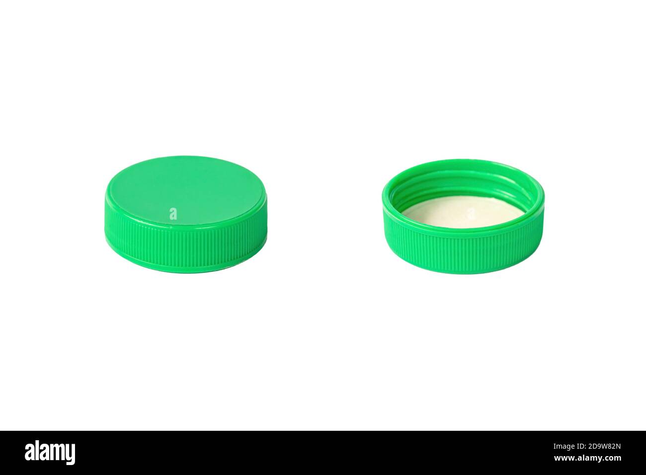 Green plastic bottle cap isolated on white background Stock Photo - Alamy