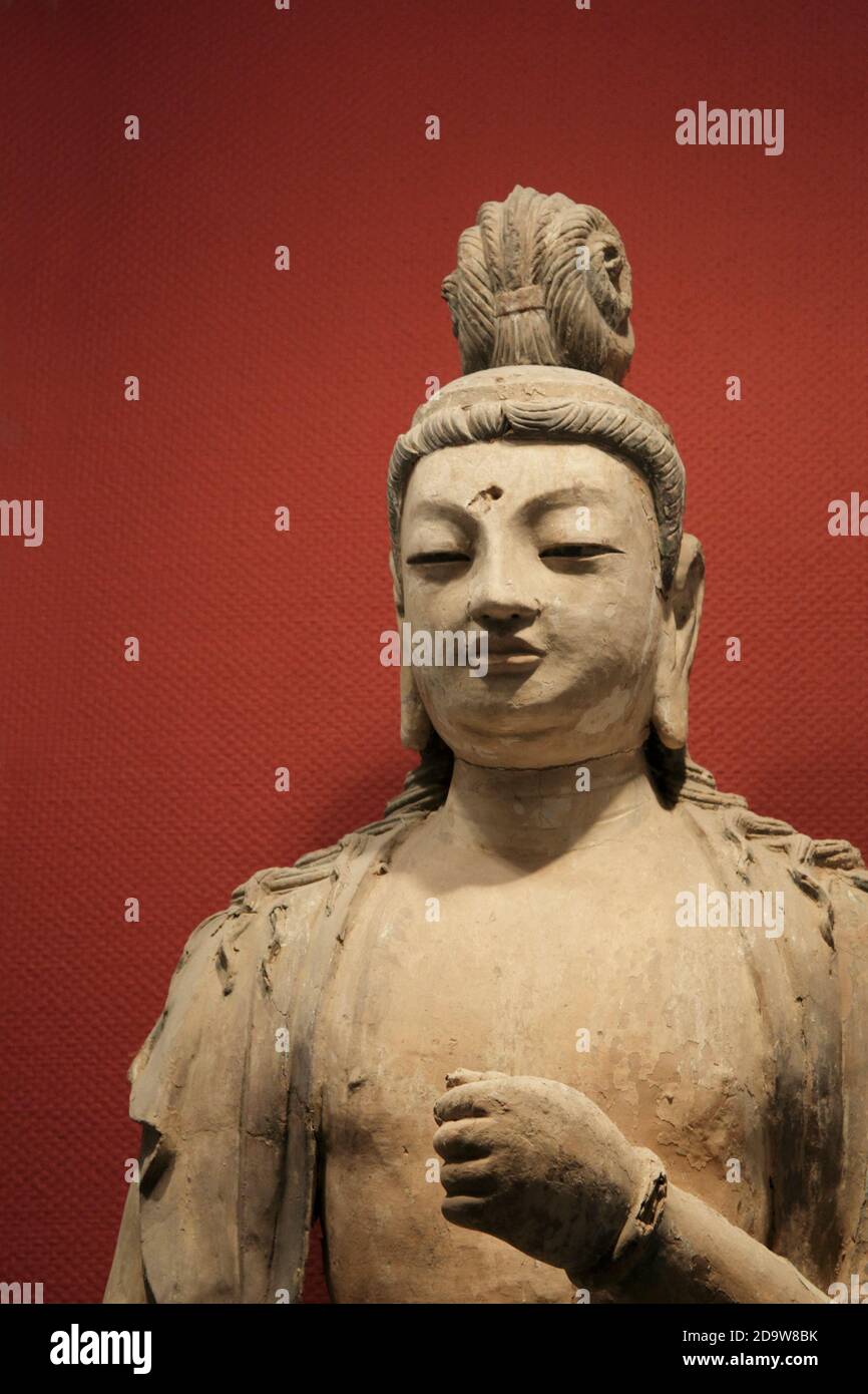 Sculpture of a woman, Provincial Museum, Lanzhou, Gansu Province, China ...