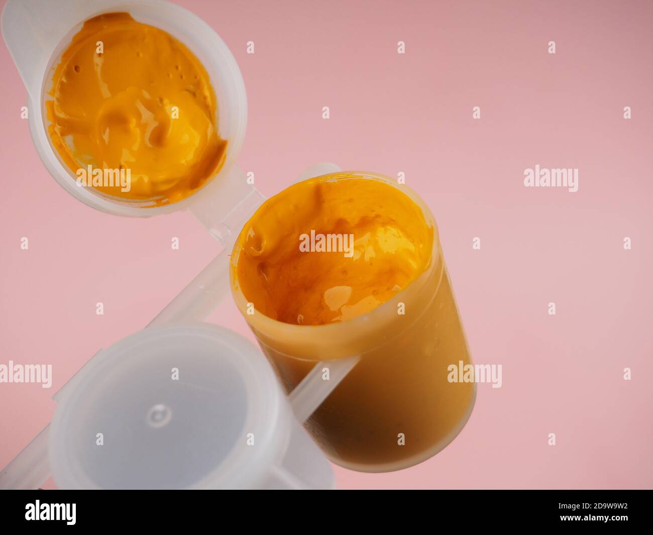 paint cans. Watercolor paints, poster paints in mini cans Stock Photo ...