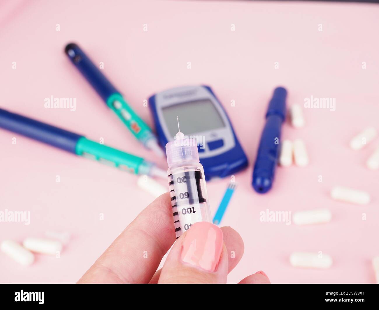 Diabetic Treatment. World Diabetes Day. Items for daily monitoring ...