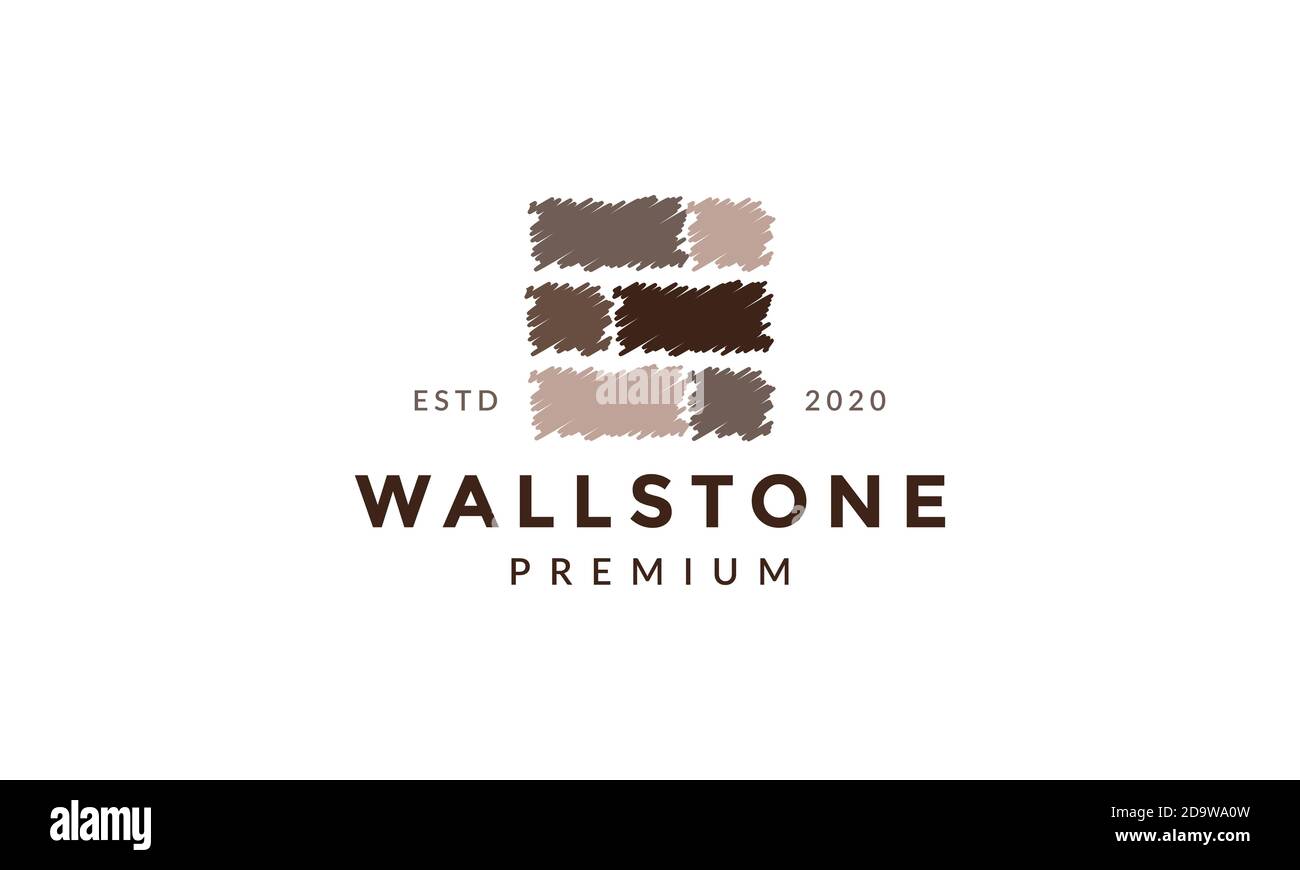 wall stone colorful abstract logo vintage vector icon illustration ...