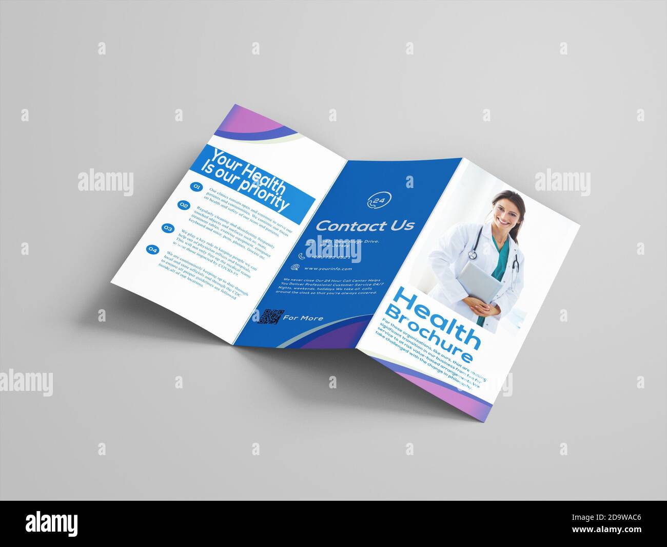 Health Trifold Mockups Stock Photo - Alamy