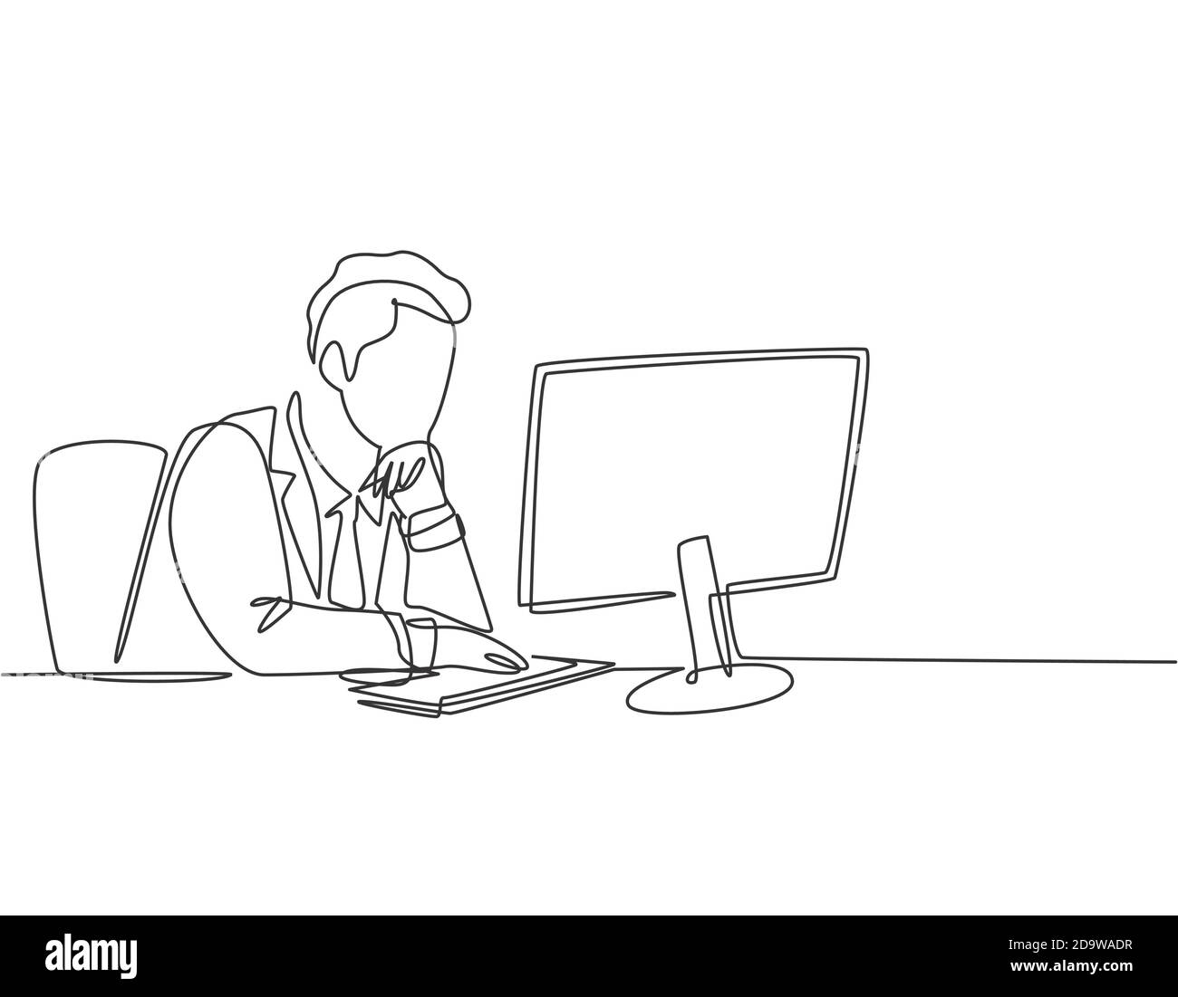 Business serious computer analyze Stock Vector Images - Alamy