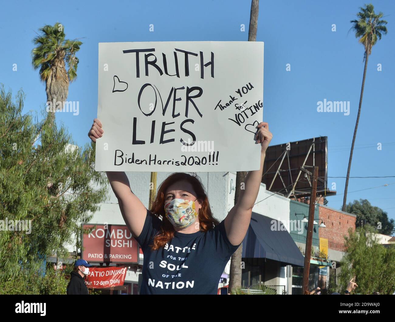 Los Angeles, United States. 08th Nov, 2020. Residents celebrate after ... Los Angeles, United States. 08th Nov, 2020. Residents celebrate after ...