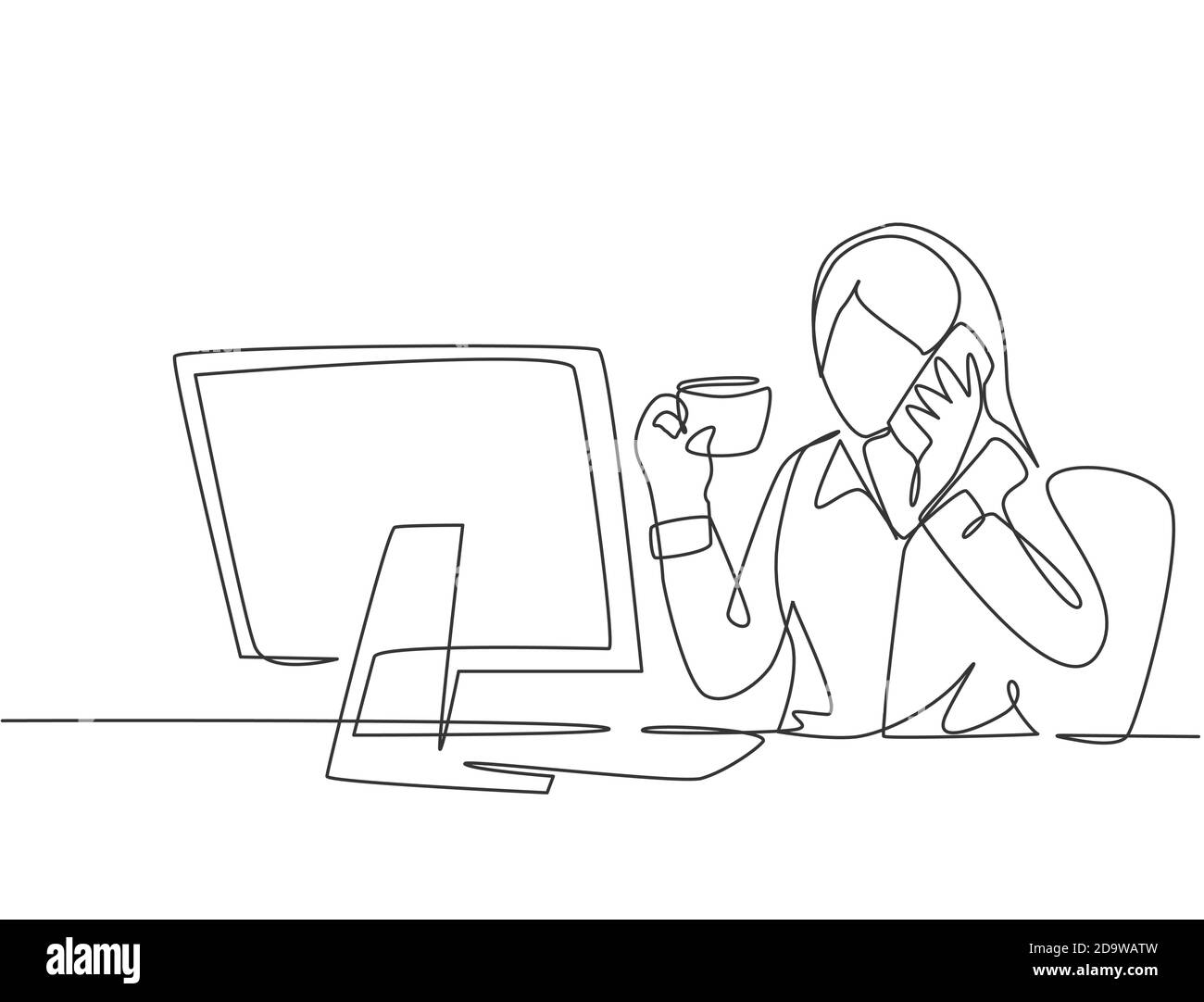 Cell Phone Line Drawing