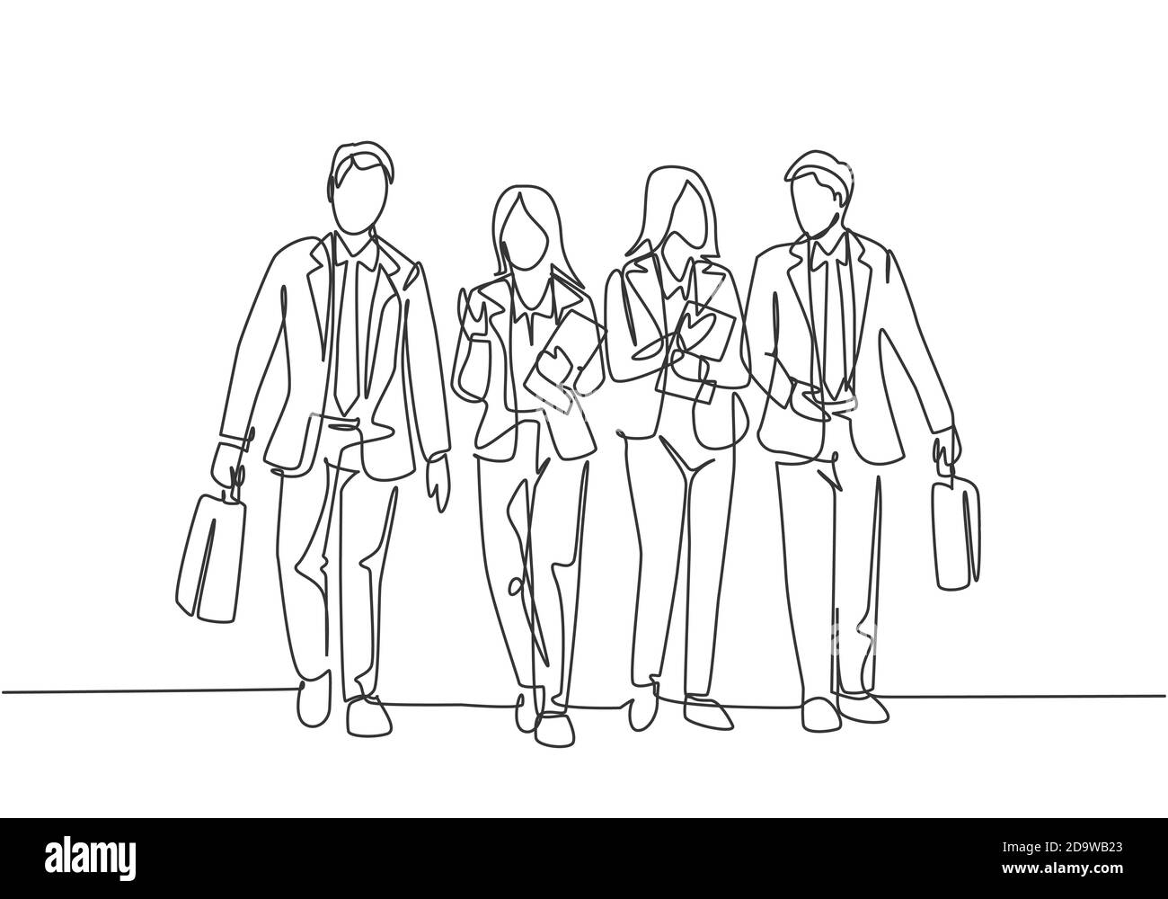 Friends Walking Together Drawing