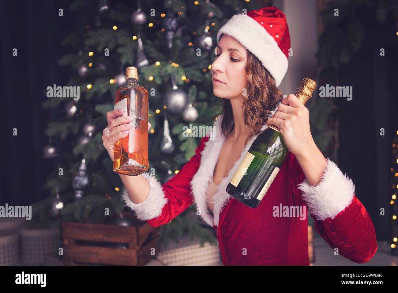 Santa Drinking Whiskey