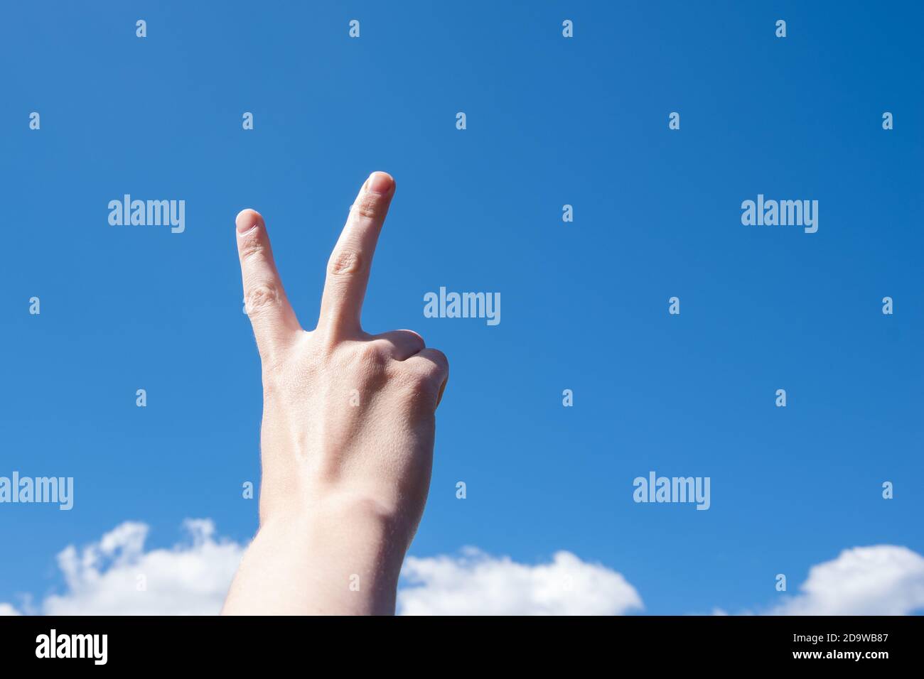Two fingers v sign hi-res stock photography and images - Alamy