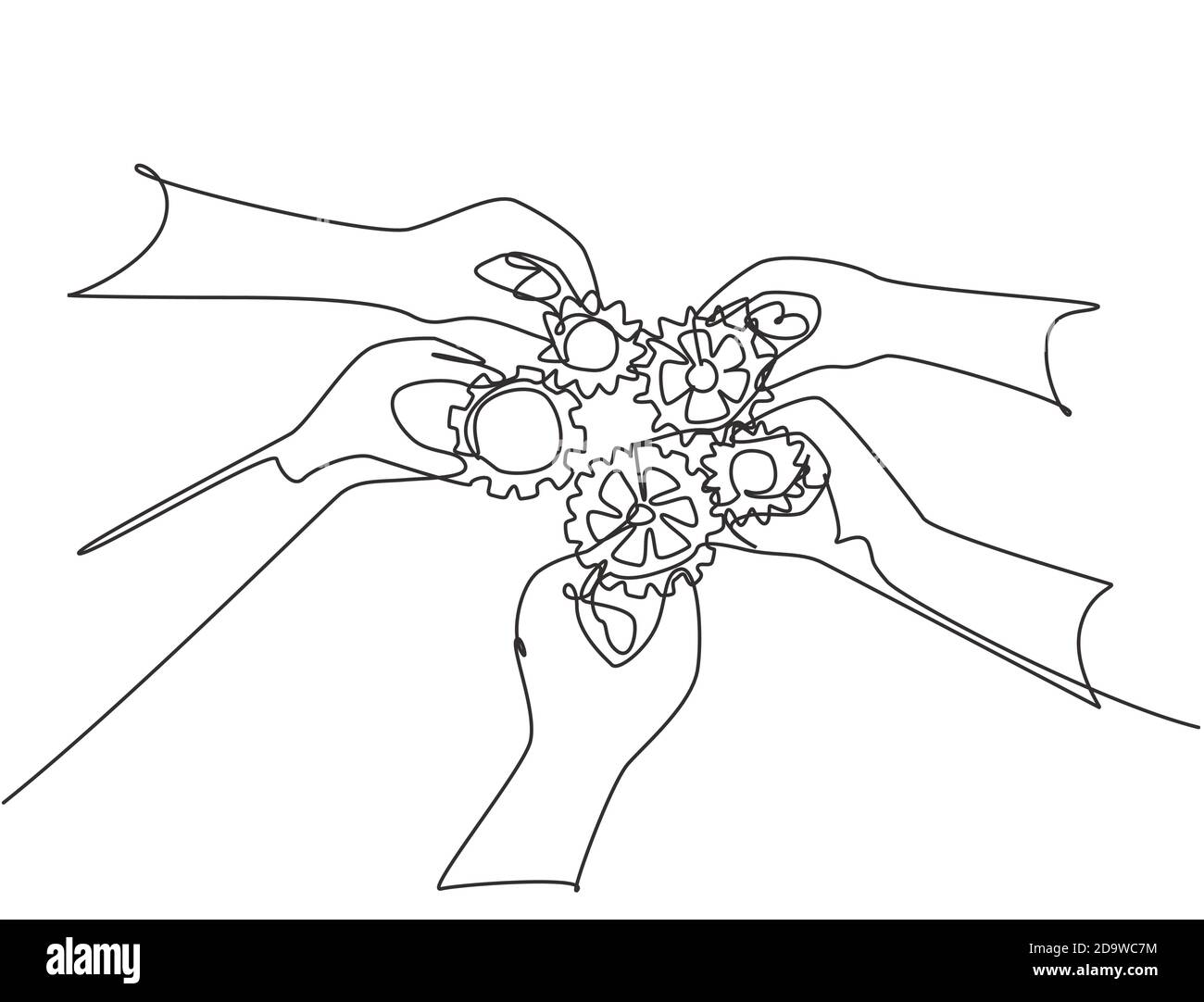 Teamwork collaboration unity corporate gear Stock Vector Images - Alamy