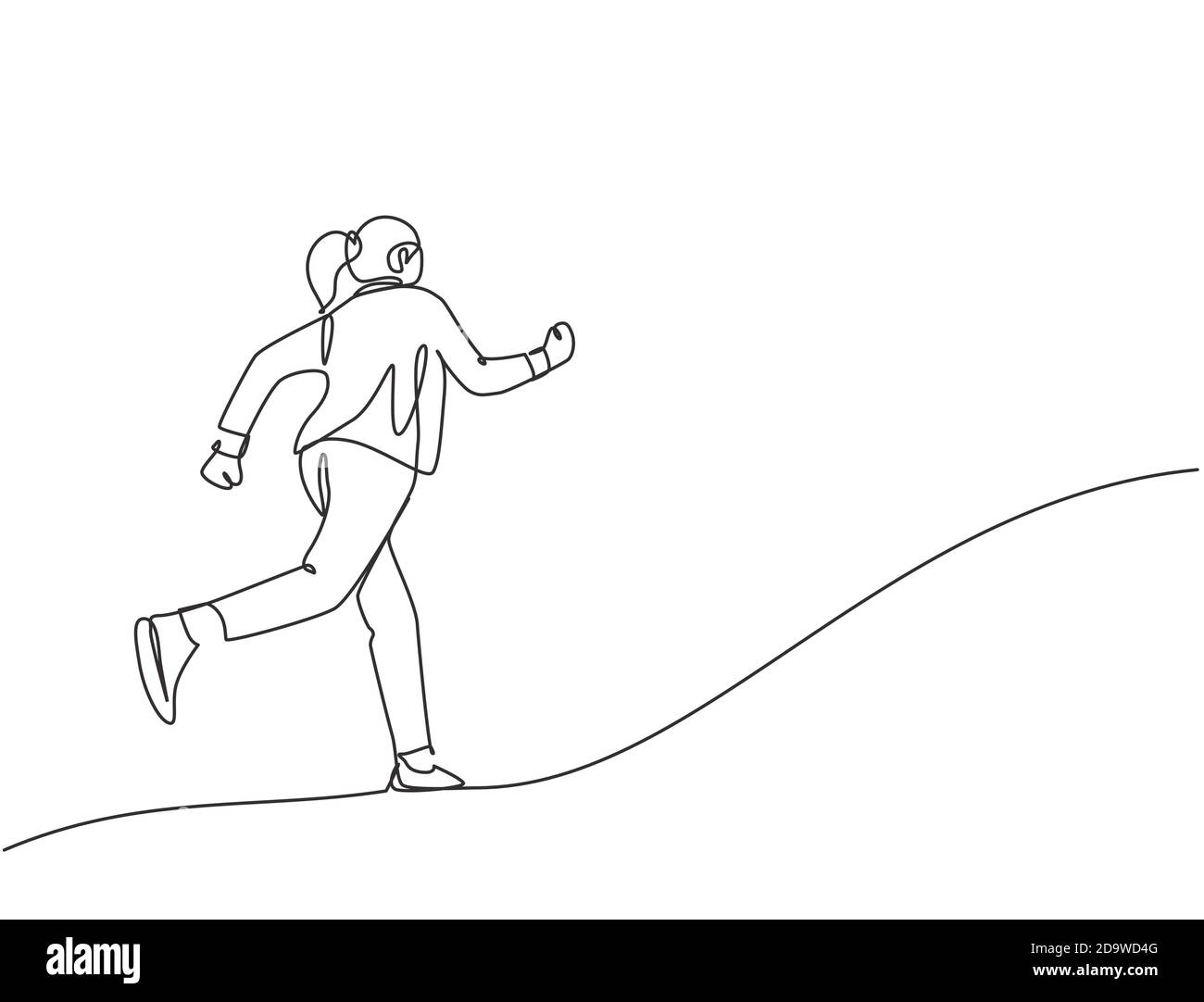 Woman, running, rear view Stock Vector Images - Alamy