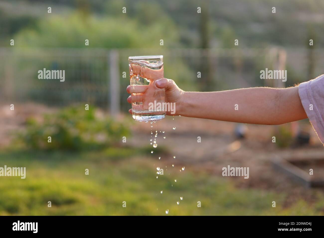girl spilling water from glass Stock Photo - Alamy