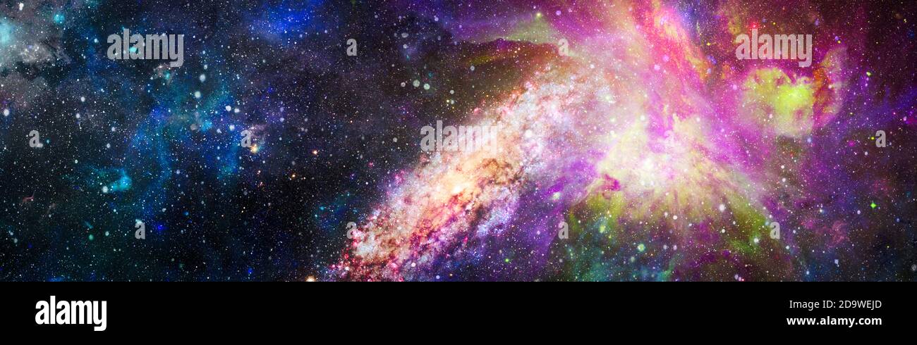 Fiery explosion in space. Abstract illustration of universe. Elements ...