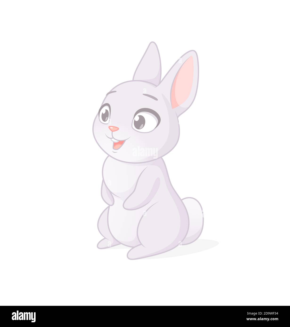 Cute bunny cartoon character. Vector illustration on white background ...