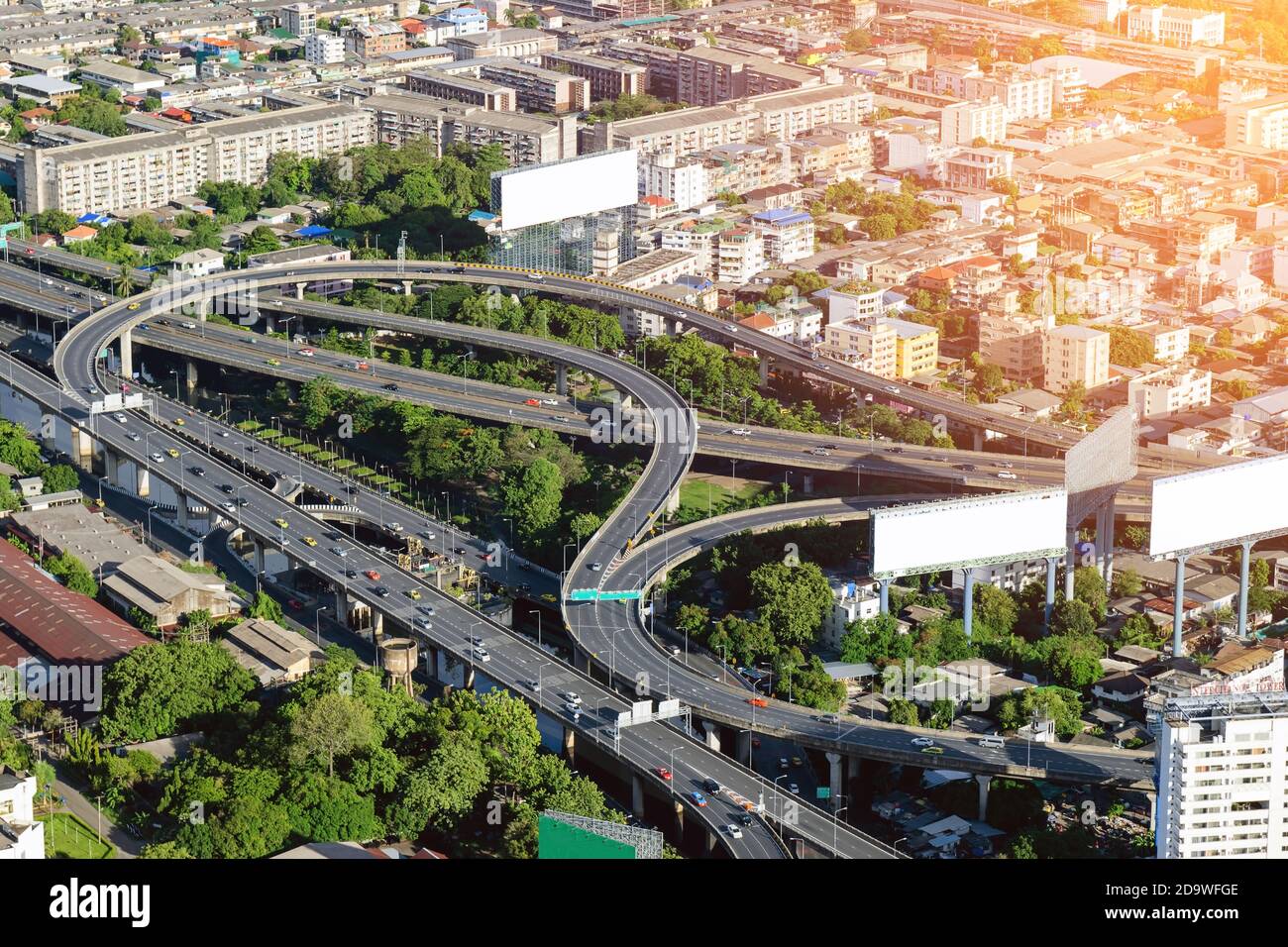 Bangkok Thailand expressway and skyline aerial view Stock Photo - Alamy