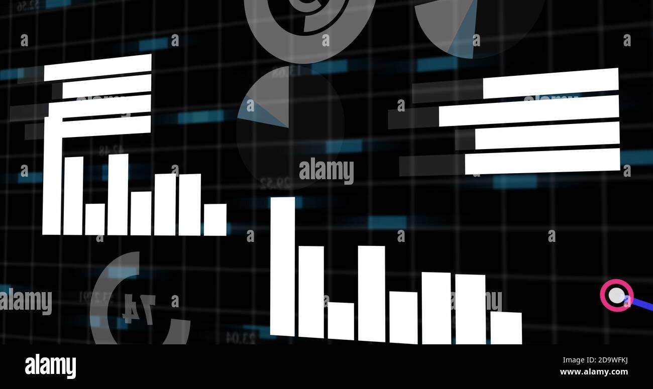 Financial business diagram. 4k bar graph and graph chart. 3d line graph ...