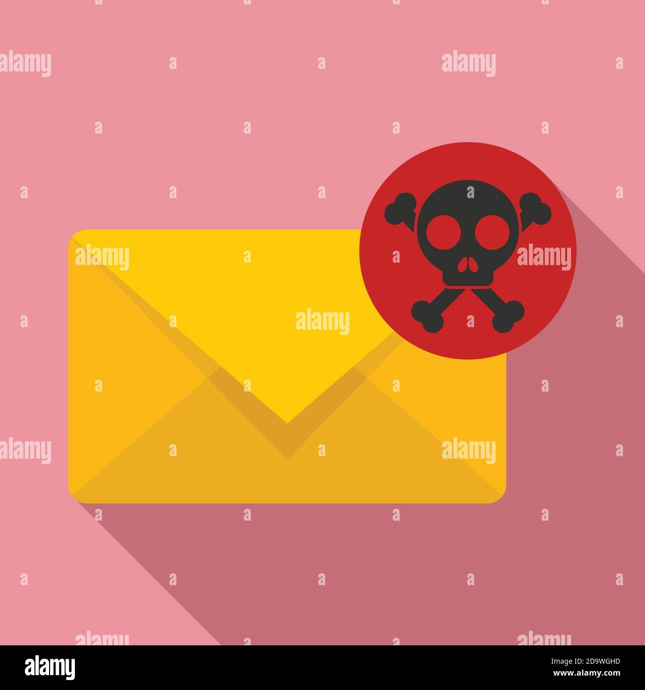Danger fraud mail icon, flat style Stock Vector Image & Art - Alamy