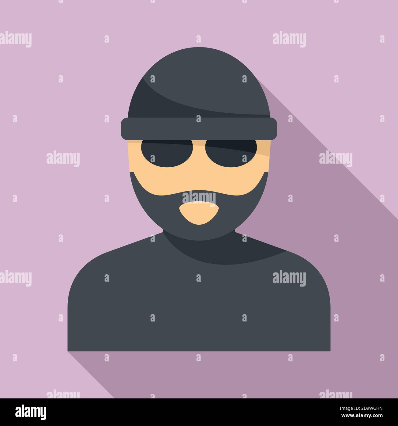 Old hacker icon, flat style Stock Vector Image & Art - Alamy
