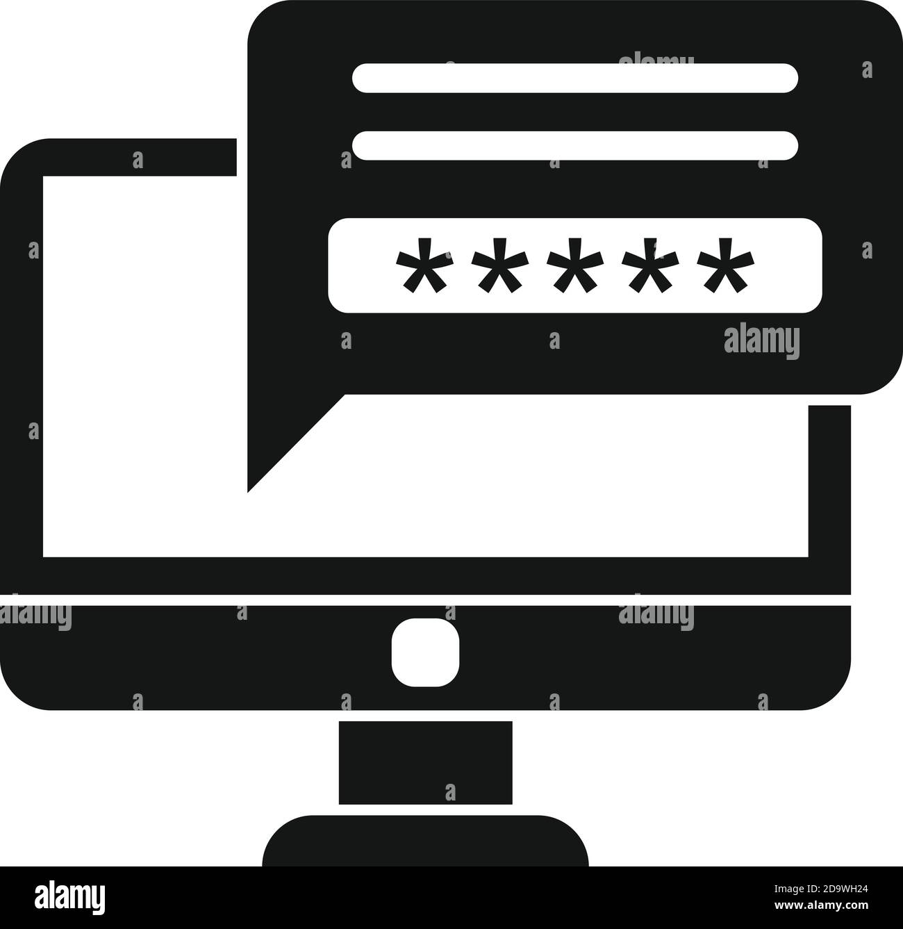 Secured computer password icon, simple style Stock Vector Image & Art ...