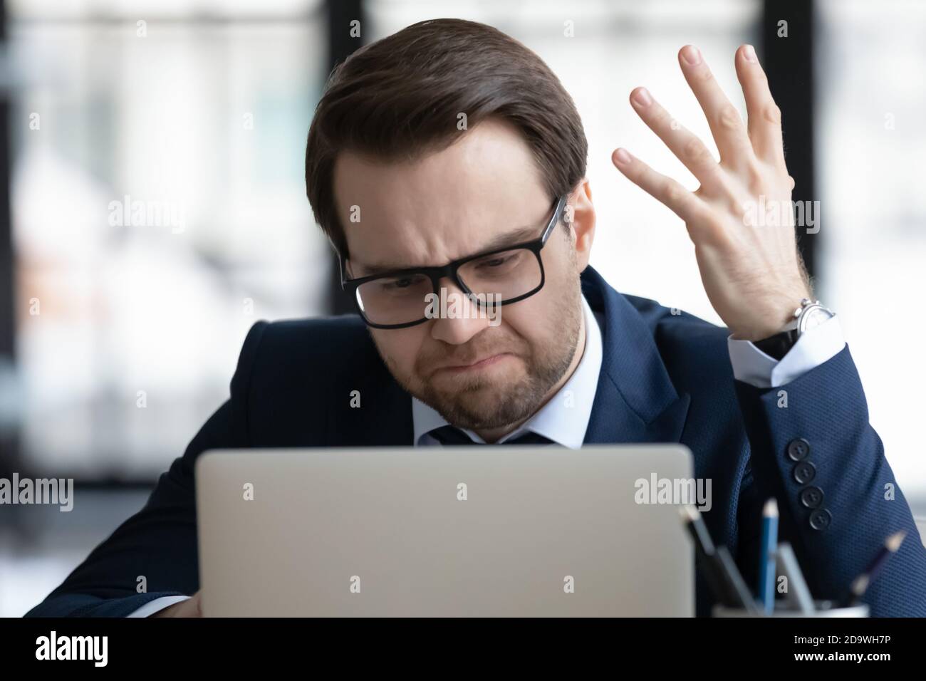 Angry boss glasses man hi-res stock photography and images - Alamy
