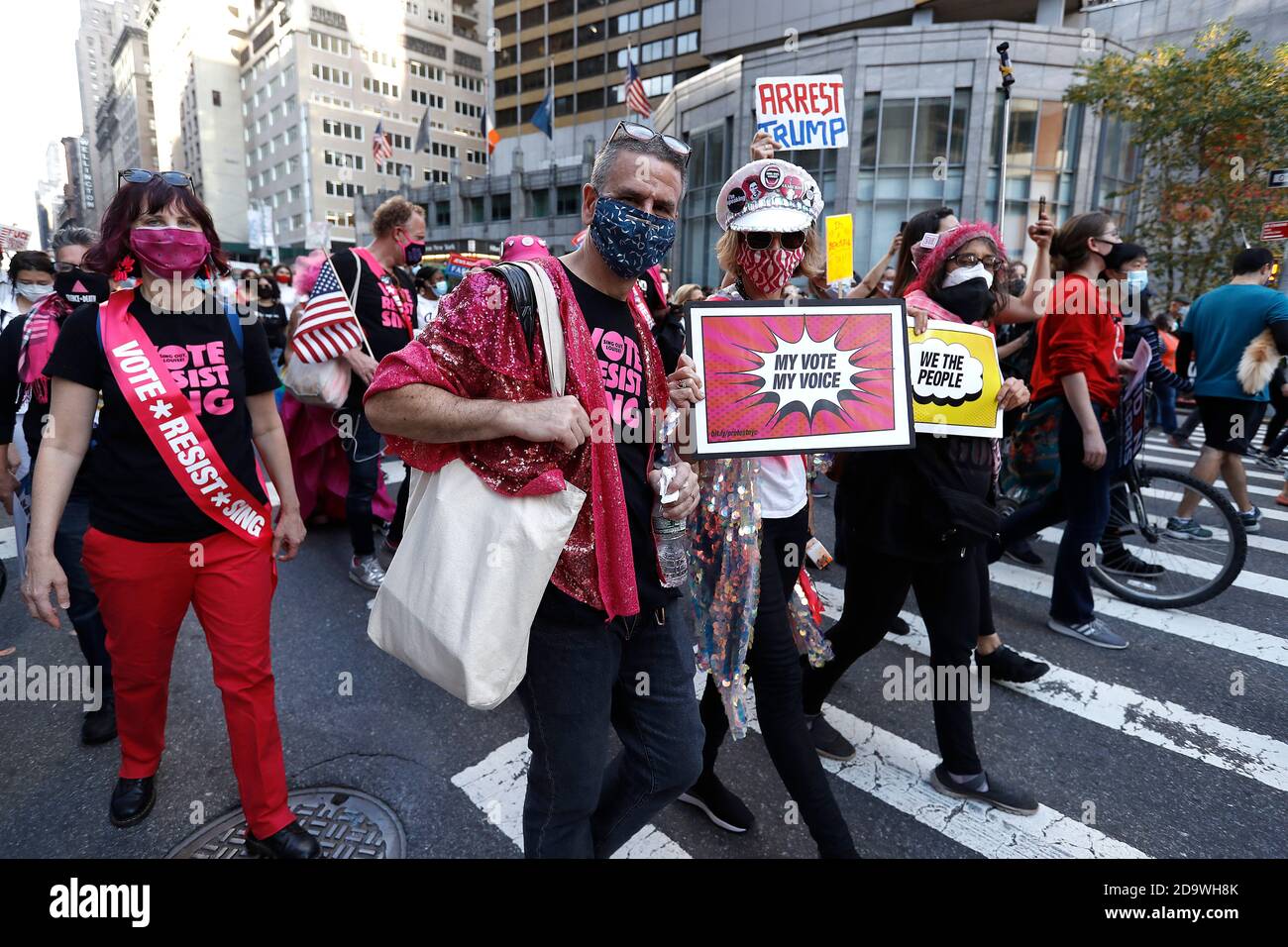 New York City, USA. 07th Nov, 2020. Demonstrators have turned out in ...