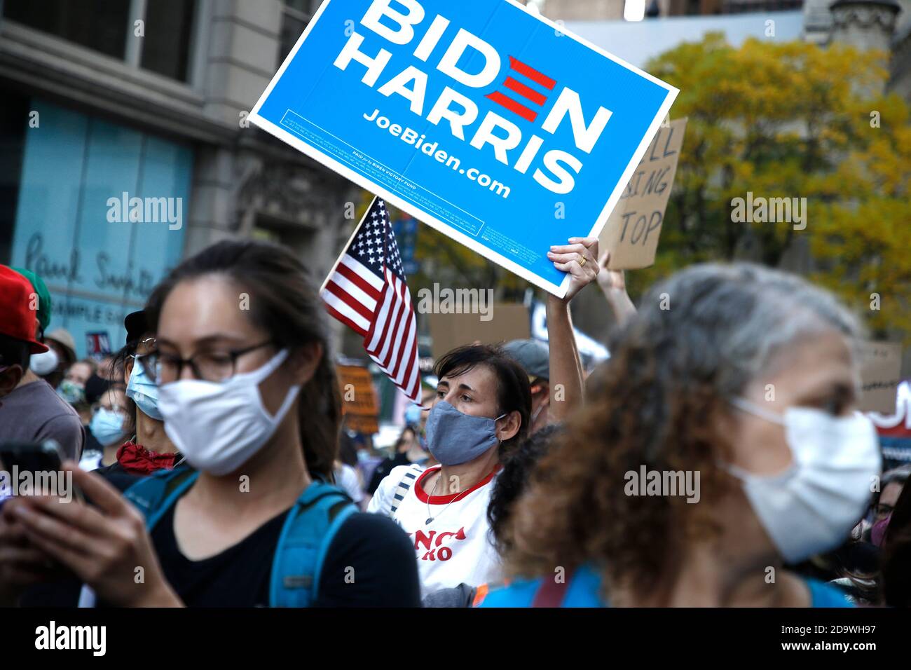New York City, USA. 07th Nov, 2020. Demonstrators have turned out in ...