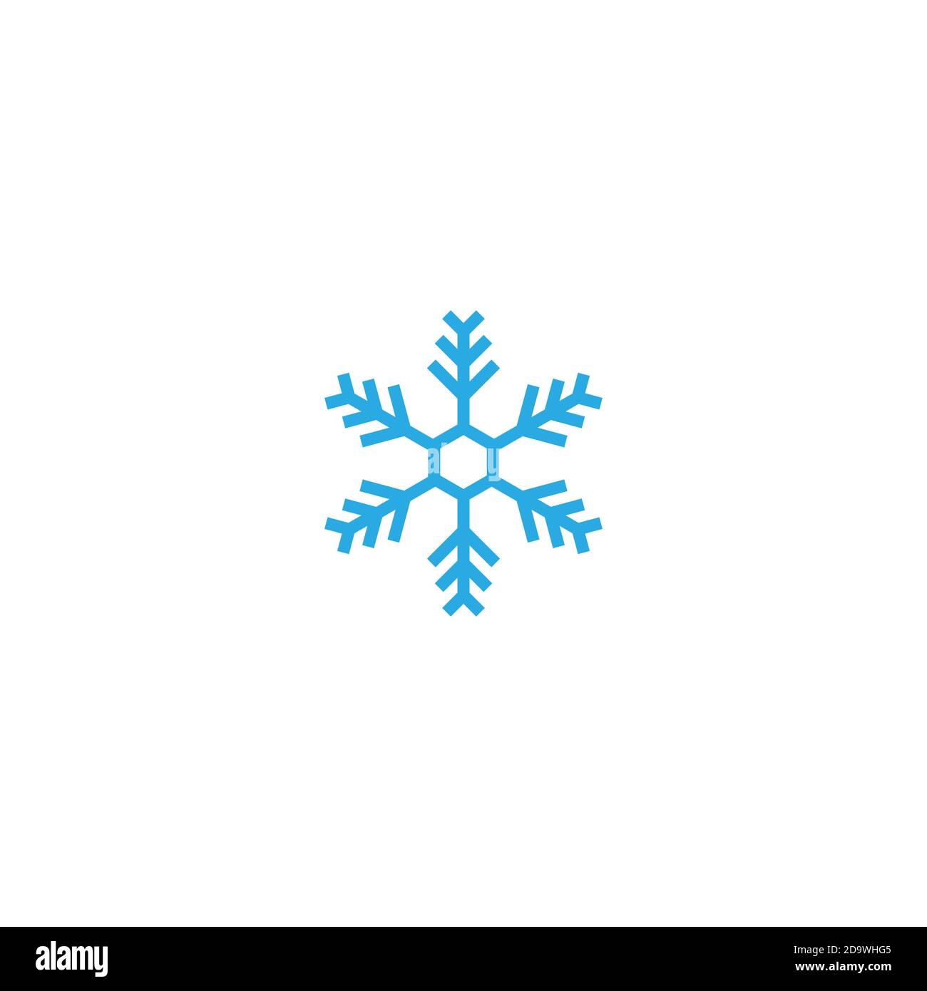 blue flat snowflake icon isolated on white. Freeze, cold, ice pictogram ...