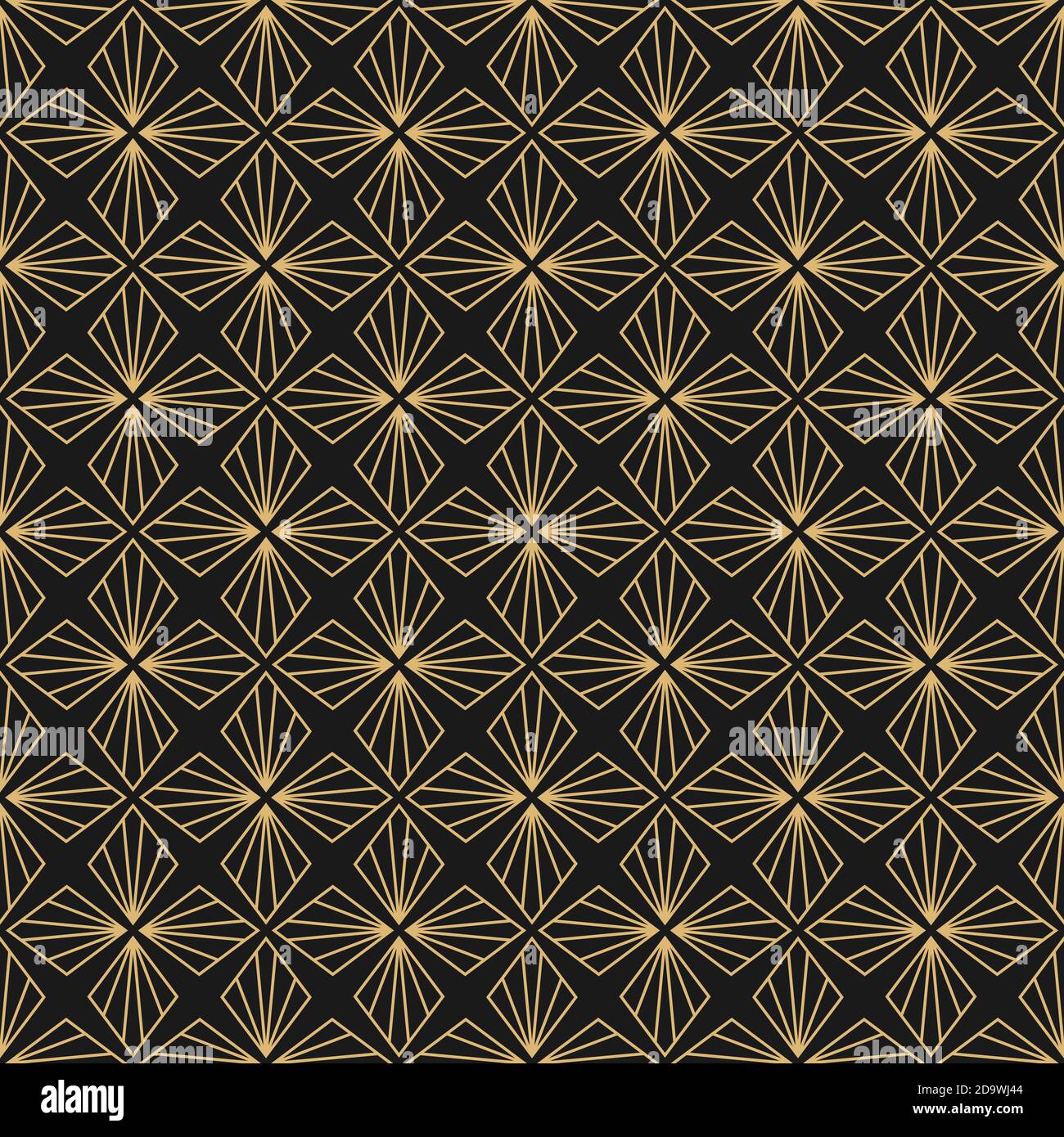 Seamless Vintage Art Deco pattern. golden lines on black background ...