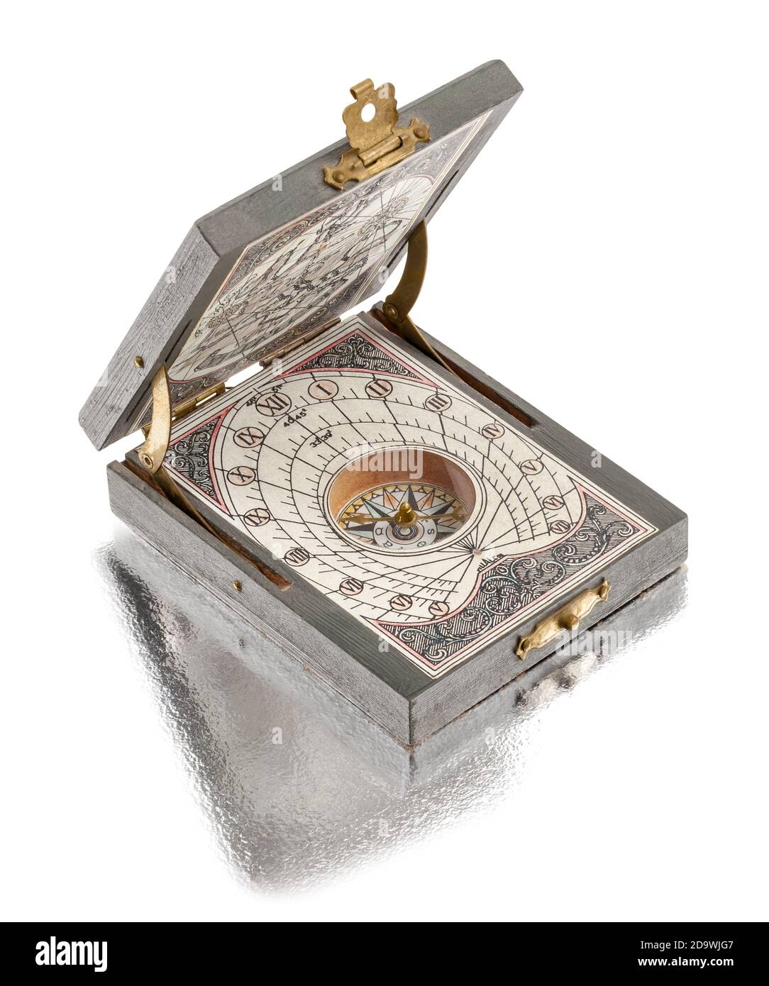 ancient sailor compass with clipping path Stock Photo - Alamy