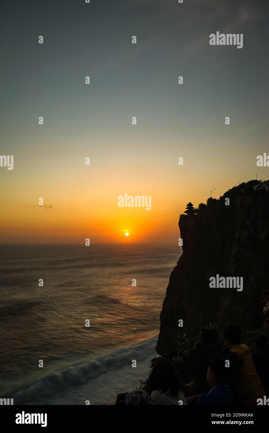 Sunset at Uluwatu Temple at Uluwatu Beach, Bali Stock Photo - Alamy