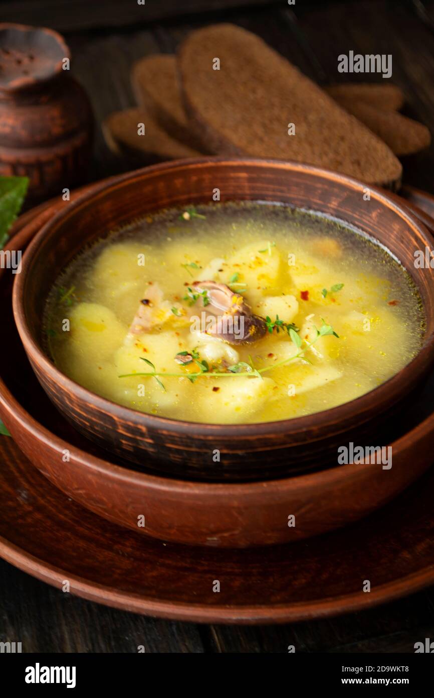 Pickled partridge soup, consisting of a game dish that contains ...
