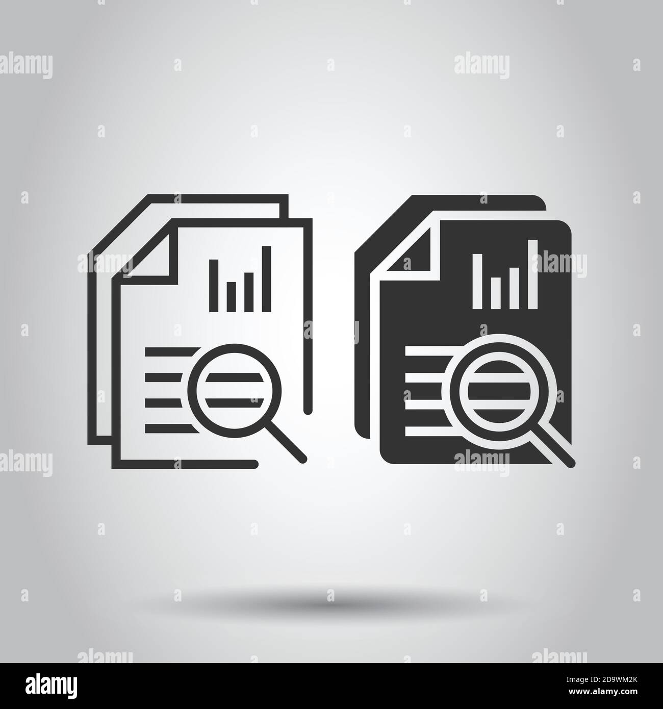 Financial statement icon in flat style. Result vector illustration on ...