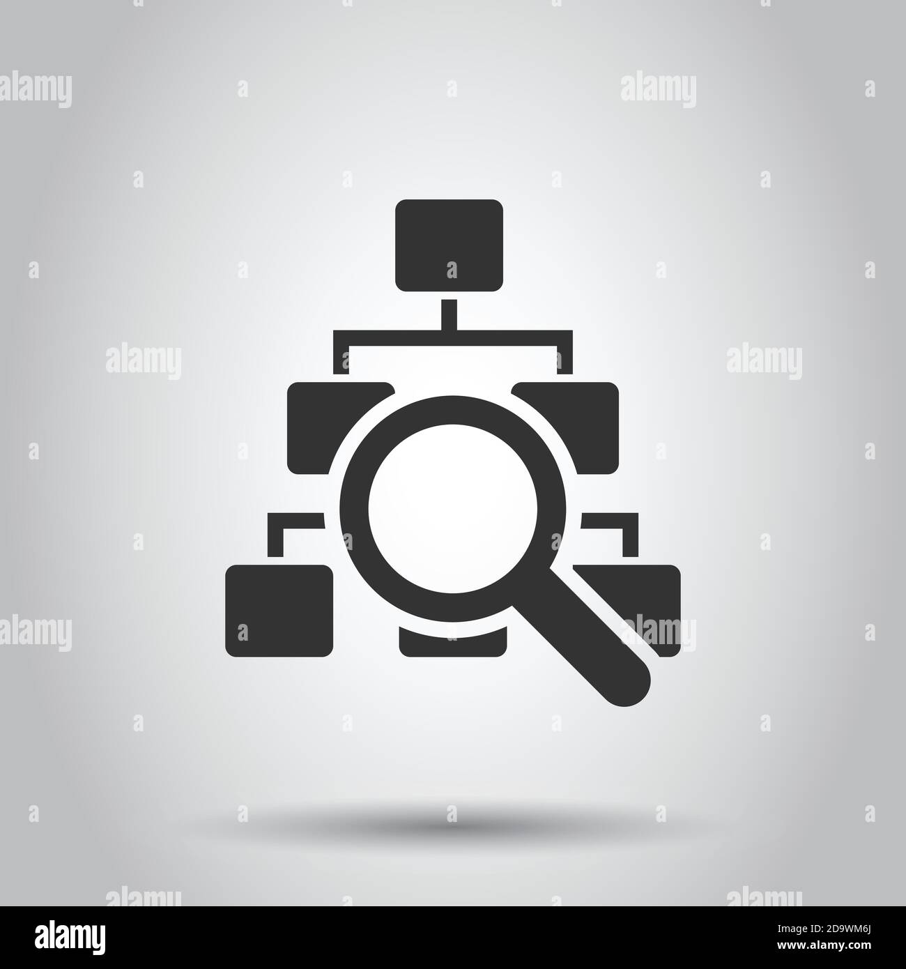 Hierarchy diagram icon in flat style. Structure search vector ...