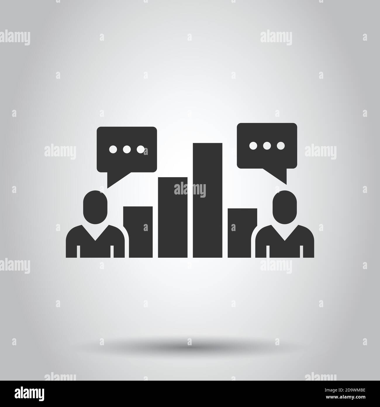 People with growth icon in flat style. Work strategy vector ...