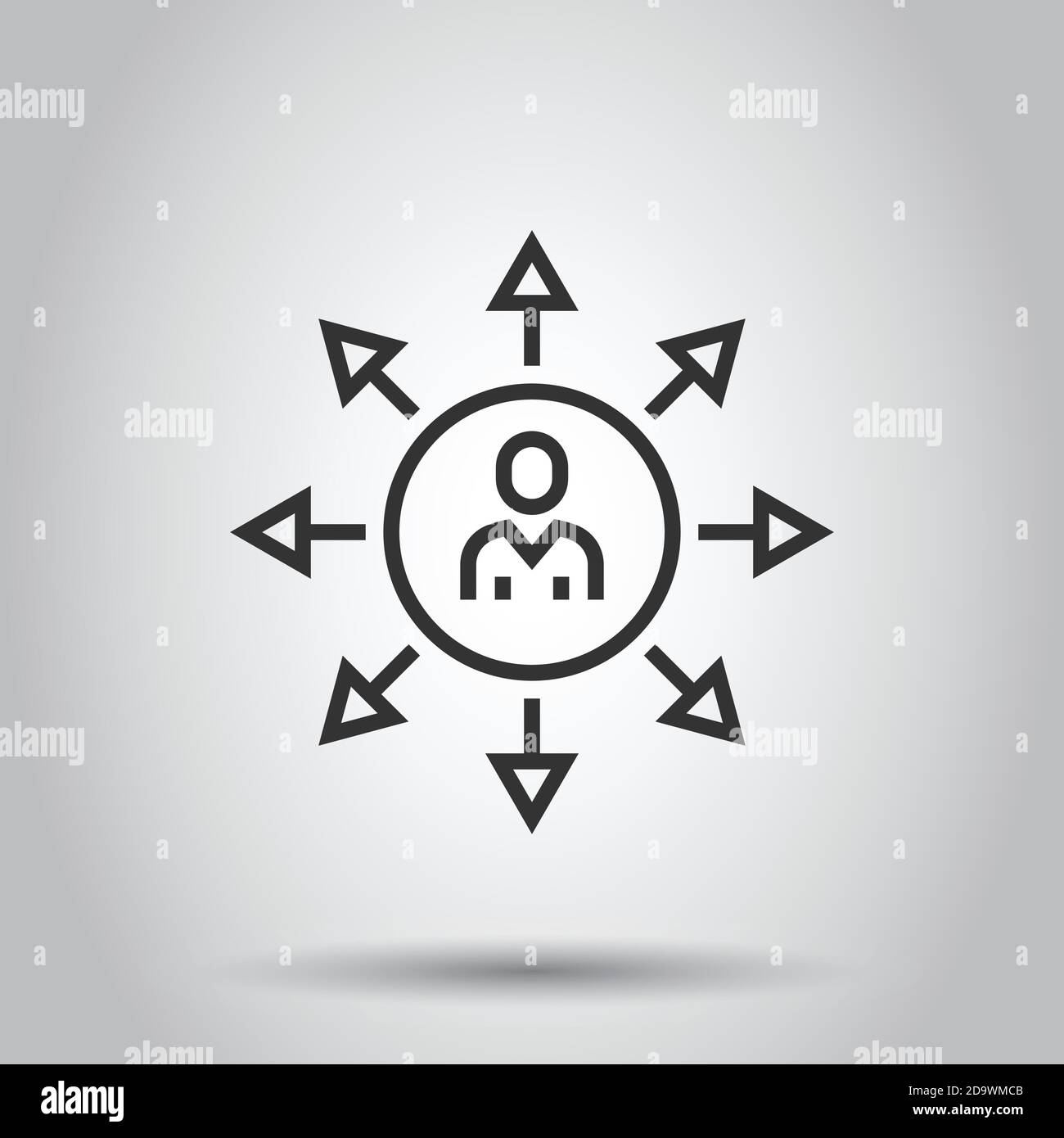 Mind awareness icon in flat style. Idea human vector illustration on ...