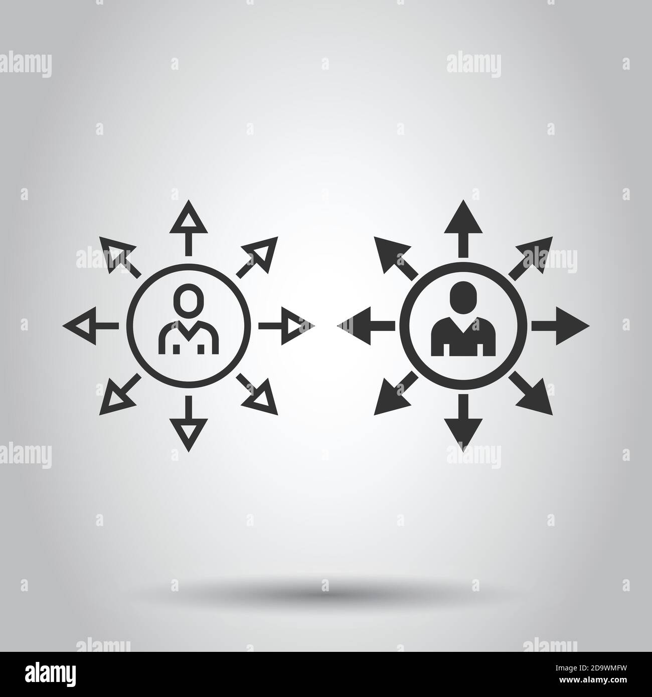 Mind awareness icon in flat style. Idea human vector illustration on ...