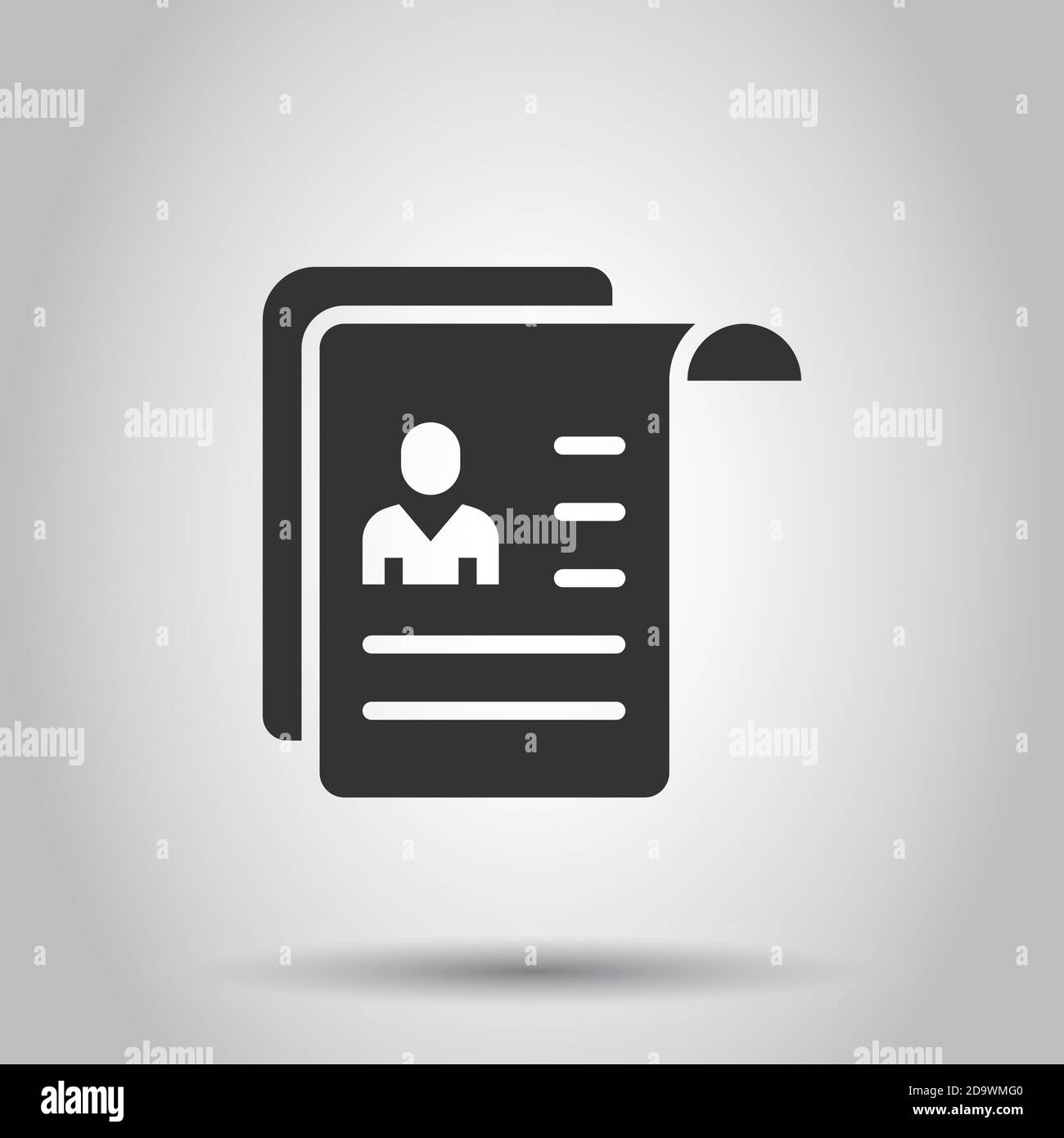 Resume icon in flat style. Contract document vector illustration on ...