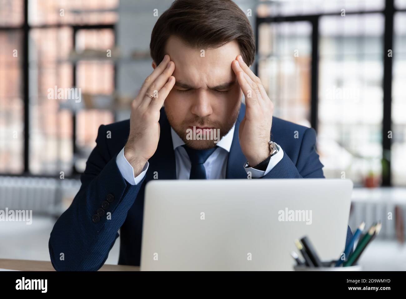 Nervous young employee hi-res stock photography and images - Alamy