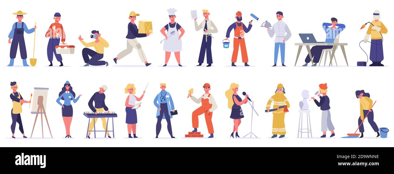 Different professions and occupations. Professional workers in uniform ...