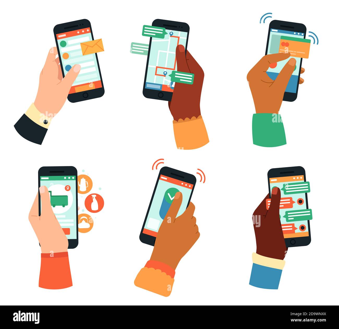 Hands phone networking on Stock Vector Images - Alamy