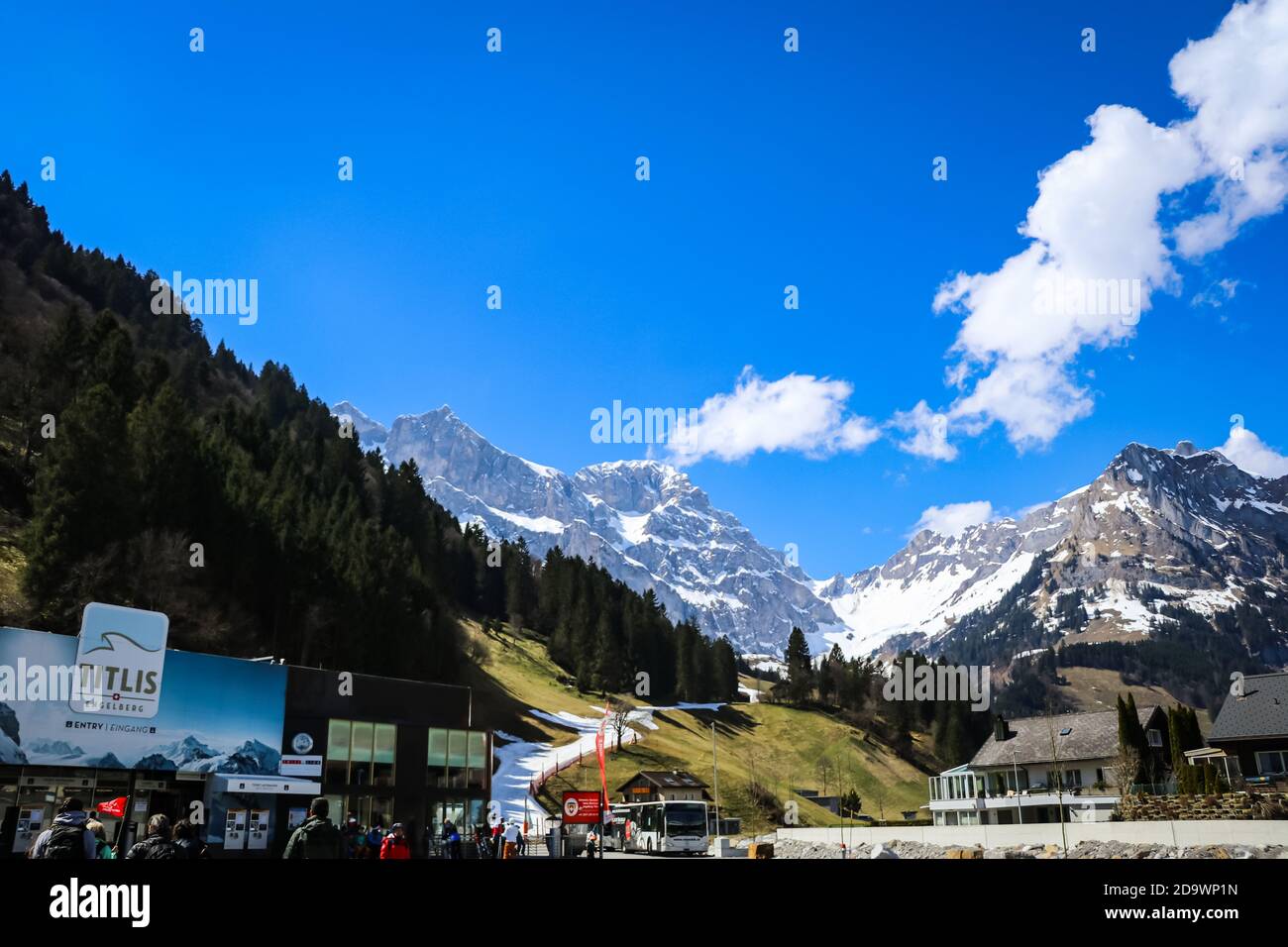 The snowy mountains at Mount Titlis, Switzerland Stock Photo - Alamy