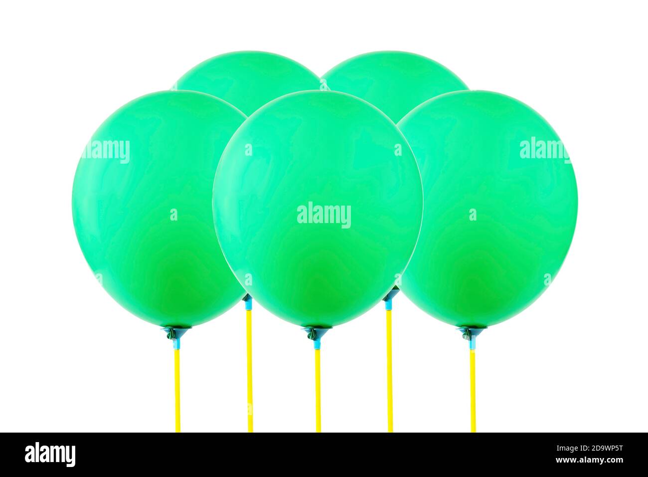 Group of green color balloons isolated on white background Stock Photo ...