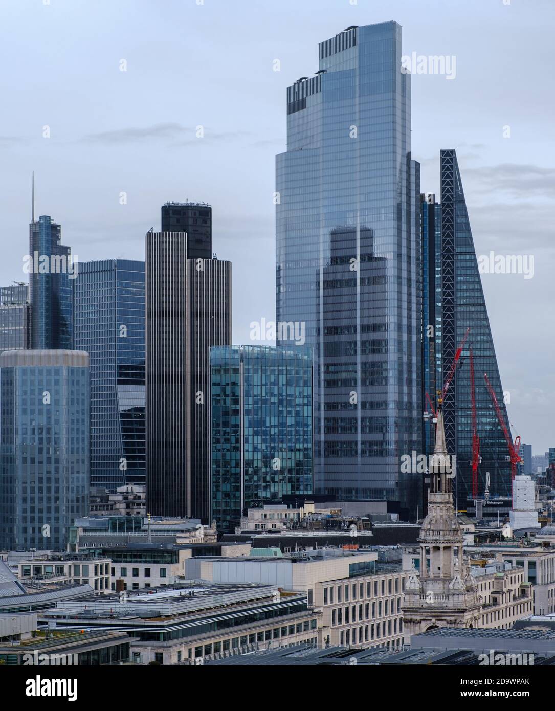 Aerial view of City of London skyscrapers including the Cheesegrater ...