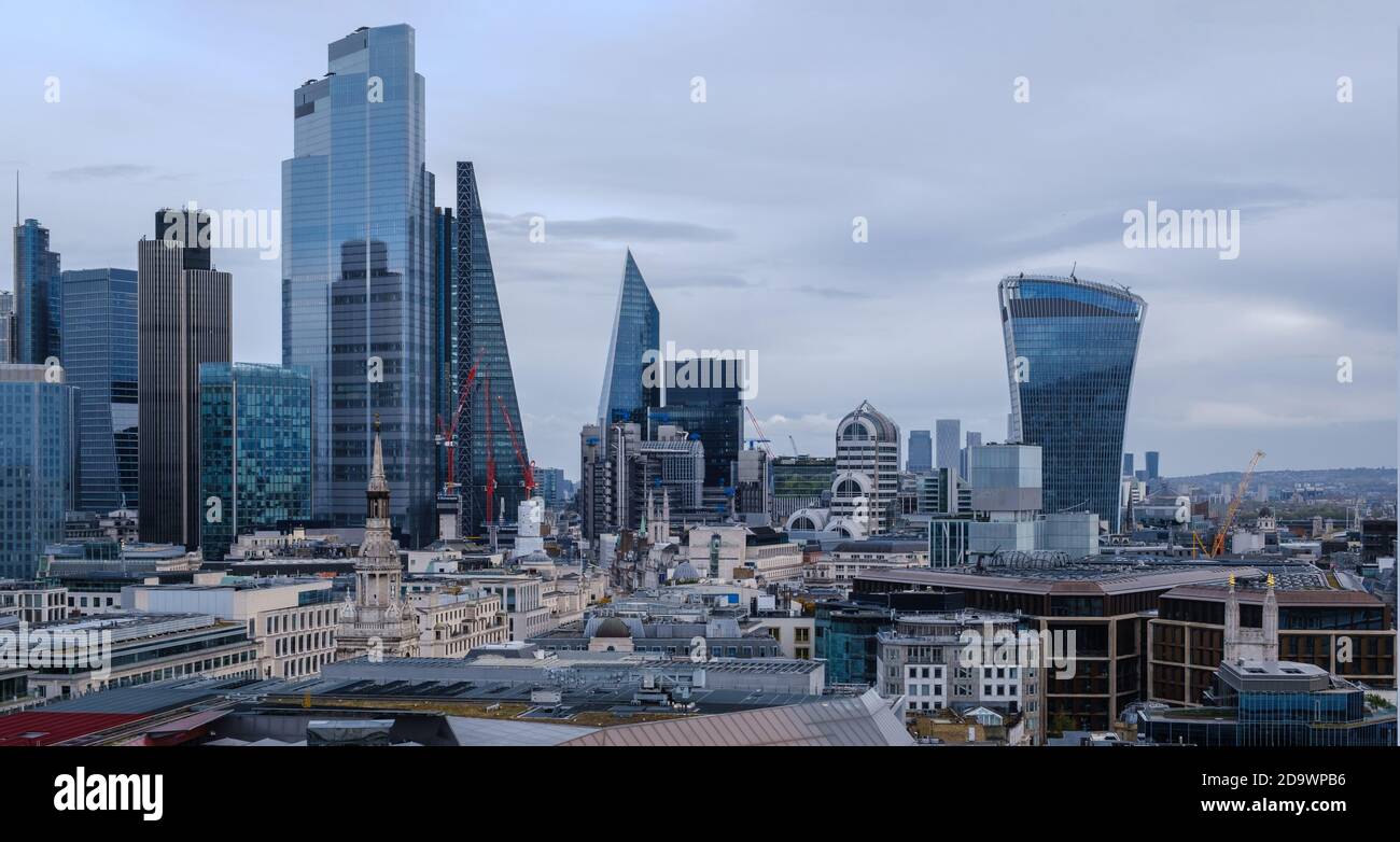 City of London skyscrapers including Walkie Talkie, Cheesegrater, The ...