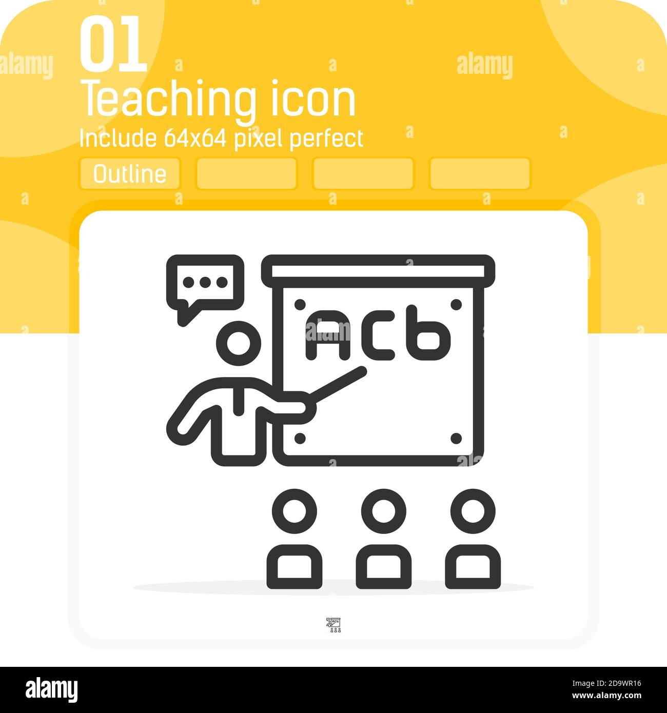 Teaching premium icon with outline style isolated on white background ...